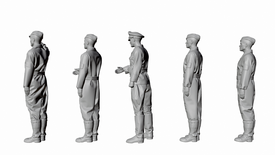 WWII Luftwaffe - Bomber Crew - Field Caps - 5 Figure Set | eBay