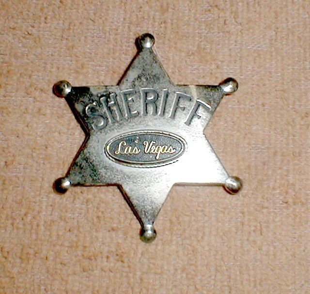 Las Vegas Sheriff Vintage Metal Badge Pin with Six Point Star 2 1/2 ...