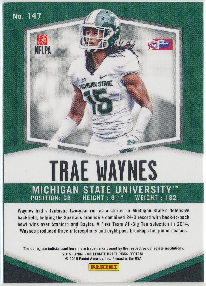 Trae Waynes - Michigan State Spartans - 2015 Prizm Draft Picks - RC ...
