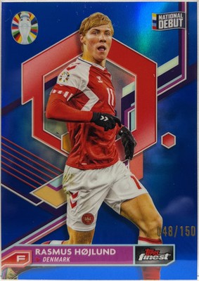 Rasmus Hojlund 48/150 National Debut Blue Topps Finest Road To Uefa ...
