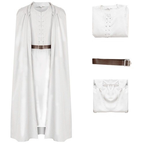 Wizard Tunic Hooded Cosplay Costume Cloak Halloween Party Lining+Belt ...