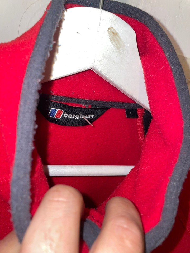 Berghaus Red Fleece Full Zip Hiking Jacket Mens size large | eBay UK