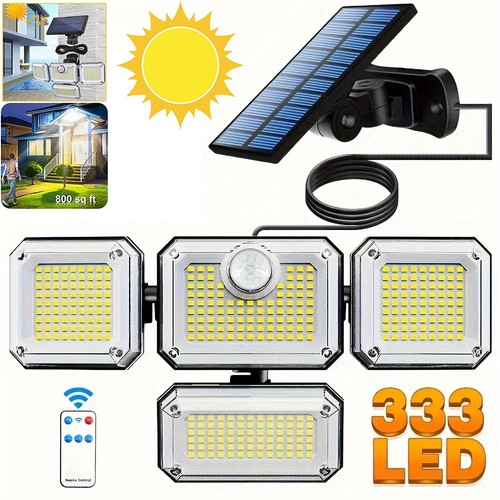 3000LM 333 LED Solar Lights Outdoor Waterproof Motion Sensor Security ...