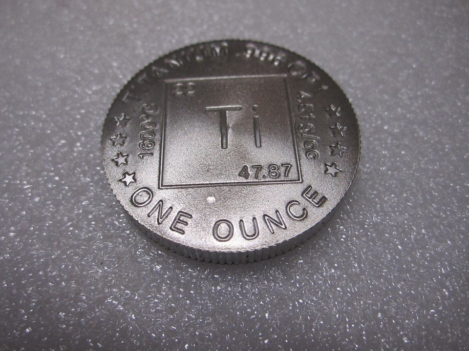 One - 1 Oz .999 Pure Titanium Walking Liberty Rounds Uncirculated Coin ...