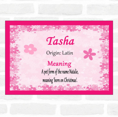 Tasha Name Meaning Pink Certificate | eBay UK