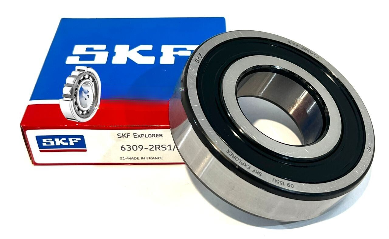 NEW, SKF 6309 2RS1 C3 DEEP GROOVE BALL BEARING, RUBBER SEALED 45x100x25 ...