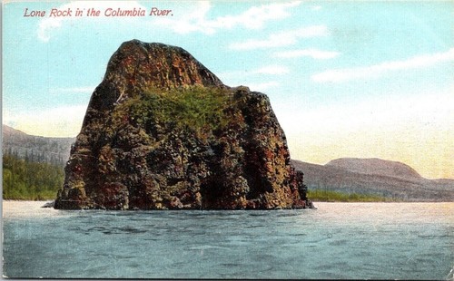 Lone Rock Rock Formation Columbia River Oregon Scenic Landmark DB ...