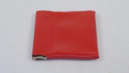 Set of 2 ~ Red Faux Leather Squeeze Coin Purses ~ Gold-tone Metal Frame ...