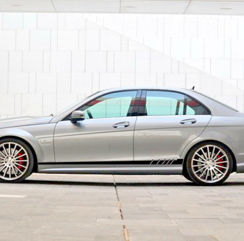 Car Decals Racing Stripes 78'' for C63 C32 Vinyl Lower Door Panel ...