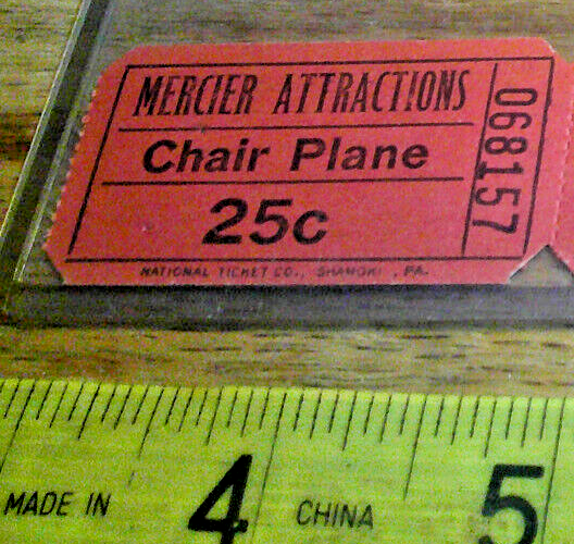 Vintage Lot Mercier Attrctions chair plane ride 25c | eBay