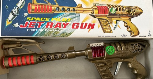 2760 - Taiyo Japan Space Pilot Friction Power Plastic Jet Ray Gun! Mint ...
