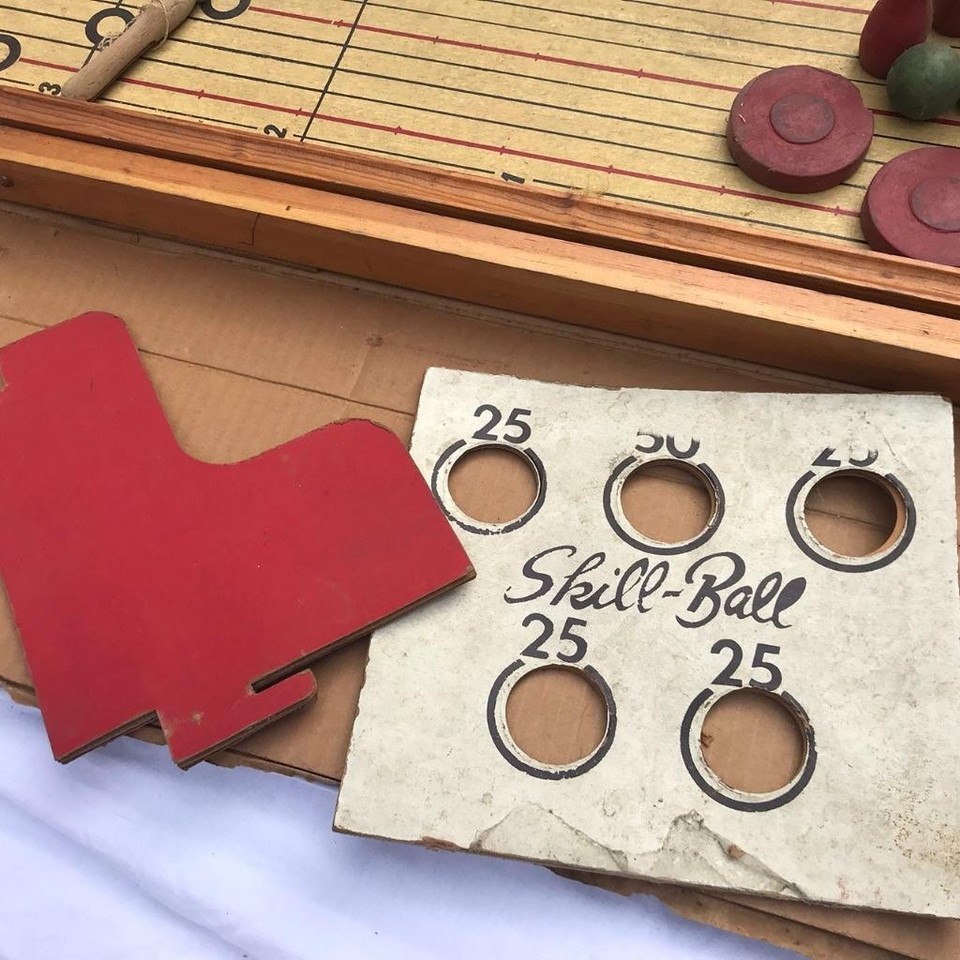 Wood 1950s Deluxe Big 4 Game Bowling Alley Skill Ball Shuffleboard | eBay