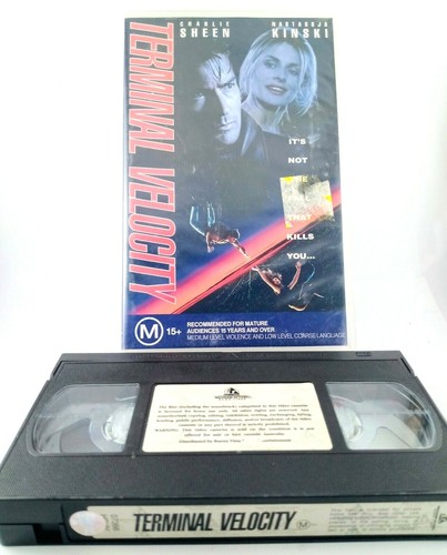 Terminal Velocity VHS Video Tape Charlie Sheen Rated M15+ 98 Mins ...