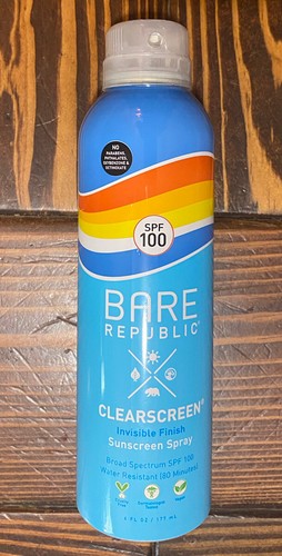 SPF 100 BARE REPUBLIC Clearscreen Invisible Finish Sunscreen Body Spray - 6 Oz | eBay