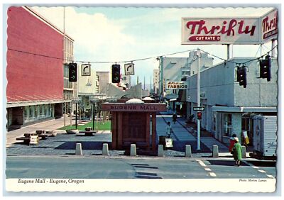 c1950's Eugene Mall Building Pedestrian Stop Light People Eugene Oregon ...