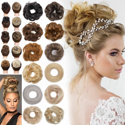 Dutt Messy Bun Braut Clip In ECHTHAAR Extensions Zopf Scrunchie ...