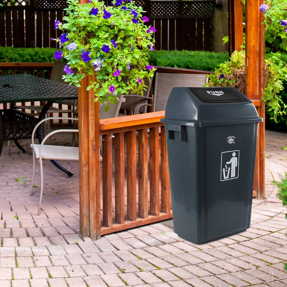 Cand 18 Gallon Large Kitchen Plastic Trash Can with Swing Lid, 4Pack ...