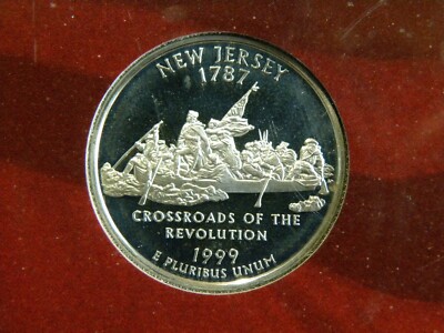 1999 S SILVER GEM PROOF NEW JERSEY STATE QUARTER 90% SILVER FREE SHIP ...