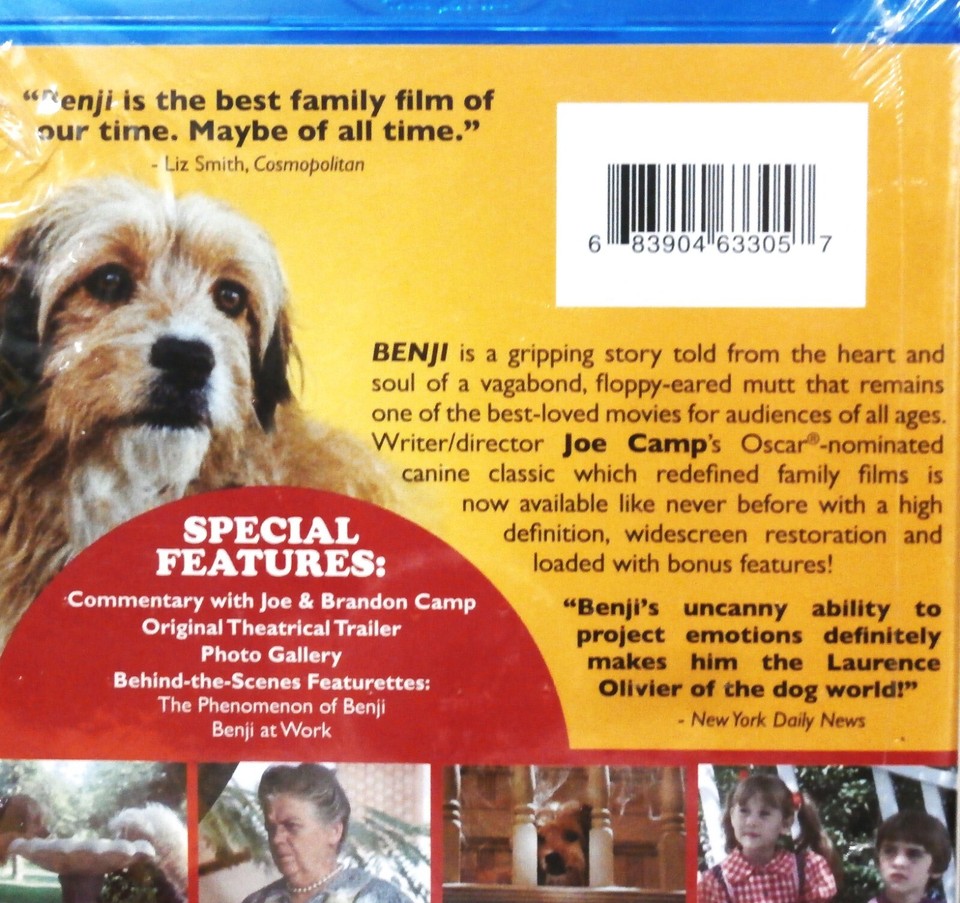 BENJI Blu-ray + DVD (1974) The Original Classic, Frances Bavier ~ BRAND ...