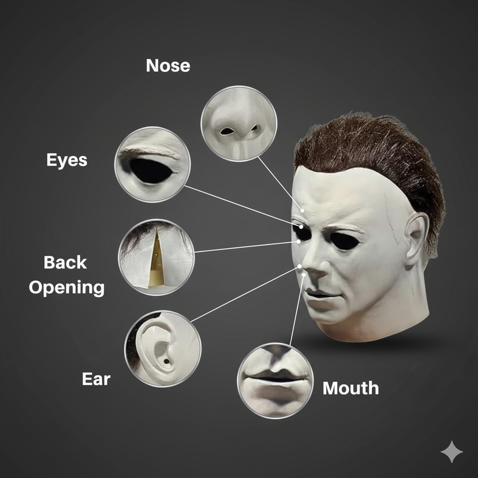 Michael Myers Halloween Mask Full Head Latex Scary Horror Cosplay Adult ...