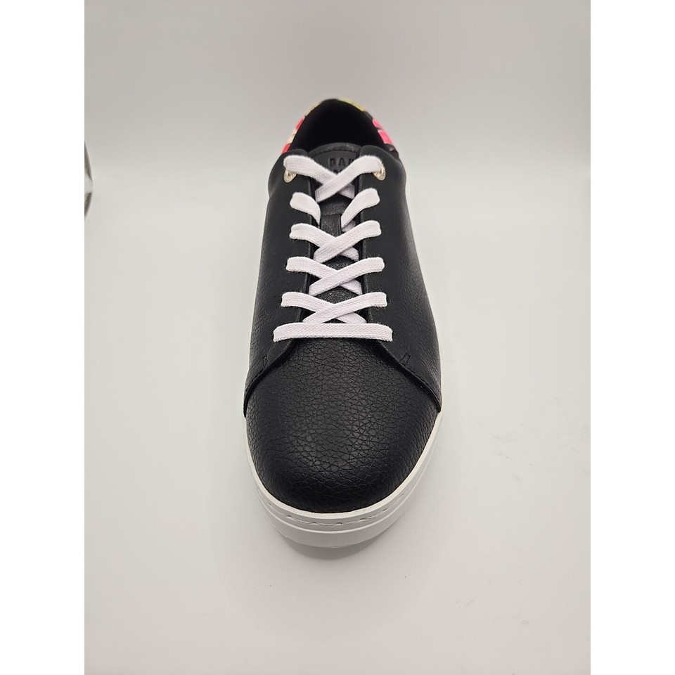 Ted Baker London Mayzina Womens Floral Black Leather Low Top Casual ...