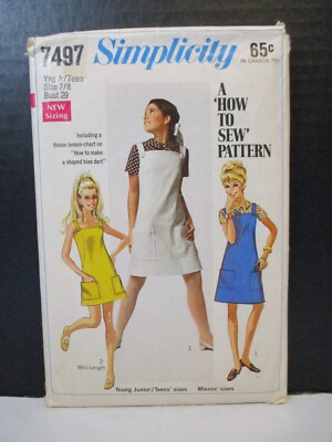 Simplicity Pattern 7497 Sun-Dress Jumper 2 Lengths Blouse Cut Yng Jr ...