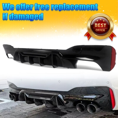 For 17-23 BMW G30 5 Series M Competition Style Glossy Black Rear Bumper ...