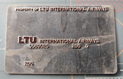 AIRLINE TICKET VALIDATION PLATE - LTU INTERNATIONAL AIRWAYS | eBay