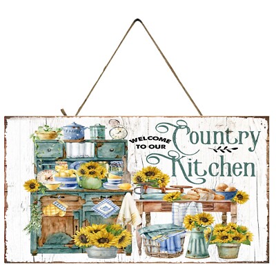 Welcome to Our Country Kitchen Handmade Sign Farmhouse Decor Door ...