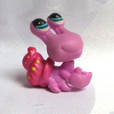 LITTLEST PETSHOP LPS #257 HASBRO BERNARD L'HERMITE ROSE POIS JAUNE YEUX ...