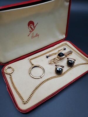 Mens Vintage Hadley Cuff Link, Tie Tack, Watch Chain, 411 Tuxedo Set | eBay