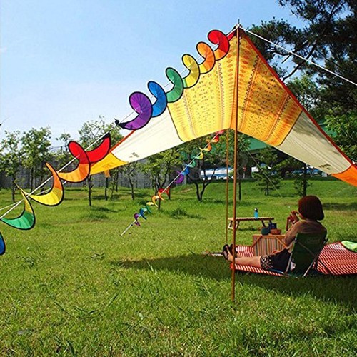 55'' Rainbow Spiral Windmill Windsocks Camping Tent Home Garden Decor ...