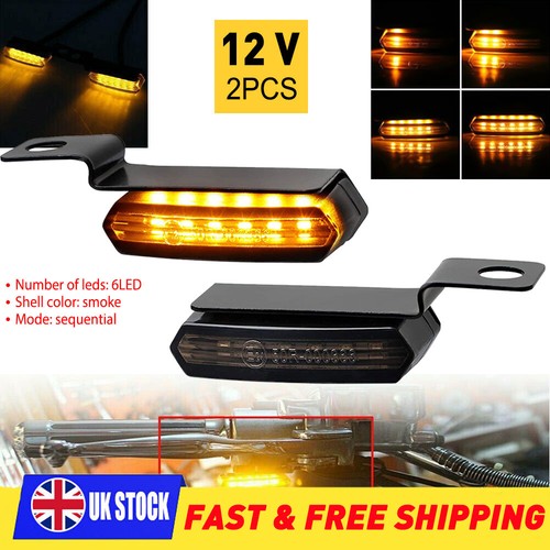 2X Motorbike Motorcycle Handlebar Turn Signal LED Light Indicators ...