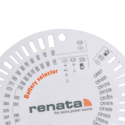 NEW RENATA BATTERY SIZE SELECTOR / SIZE CHART FOR 1.5 & 3V US Seller ...