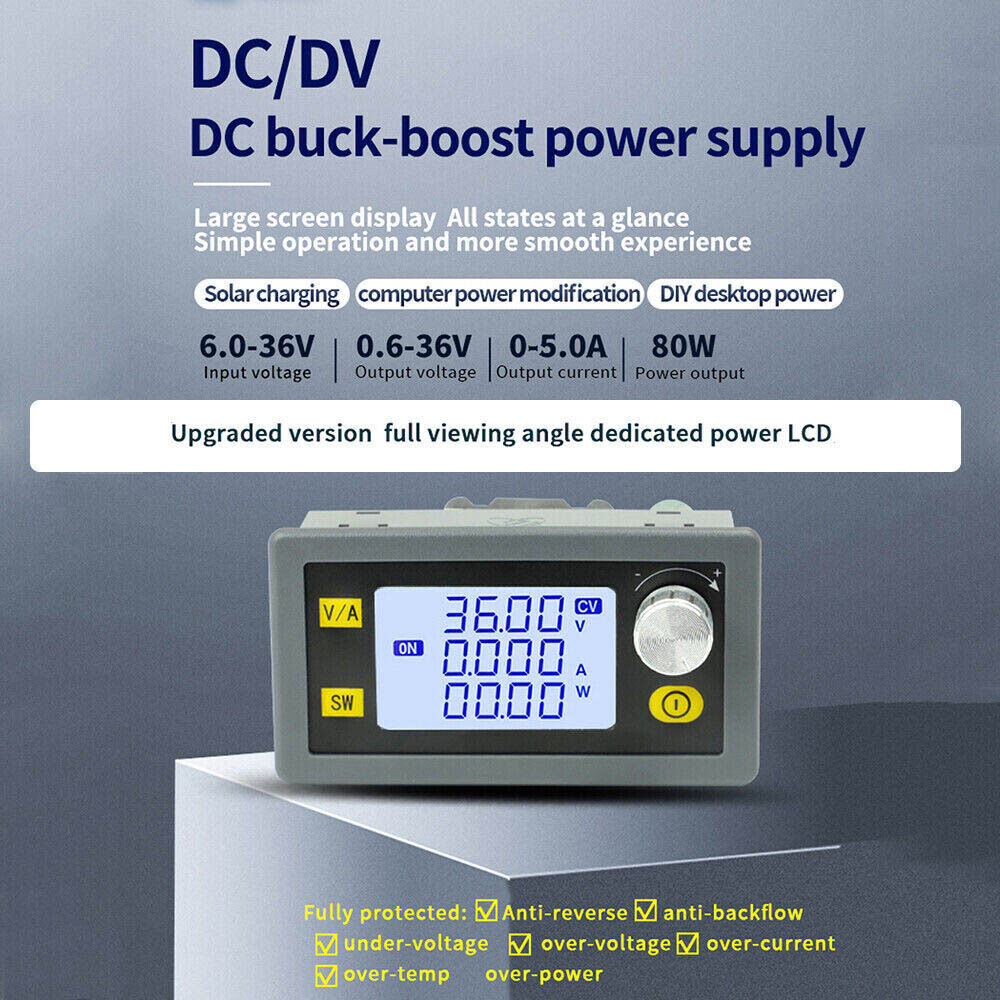 6-36V 35/80W Digital Control DC Buck Boost | Grelly UK