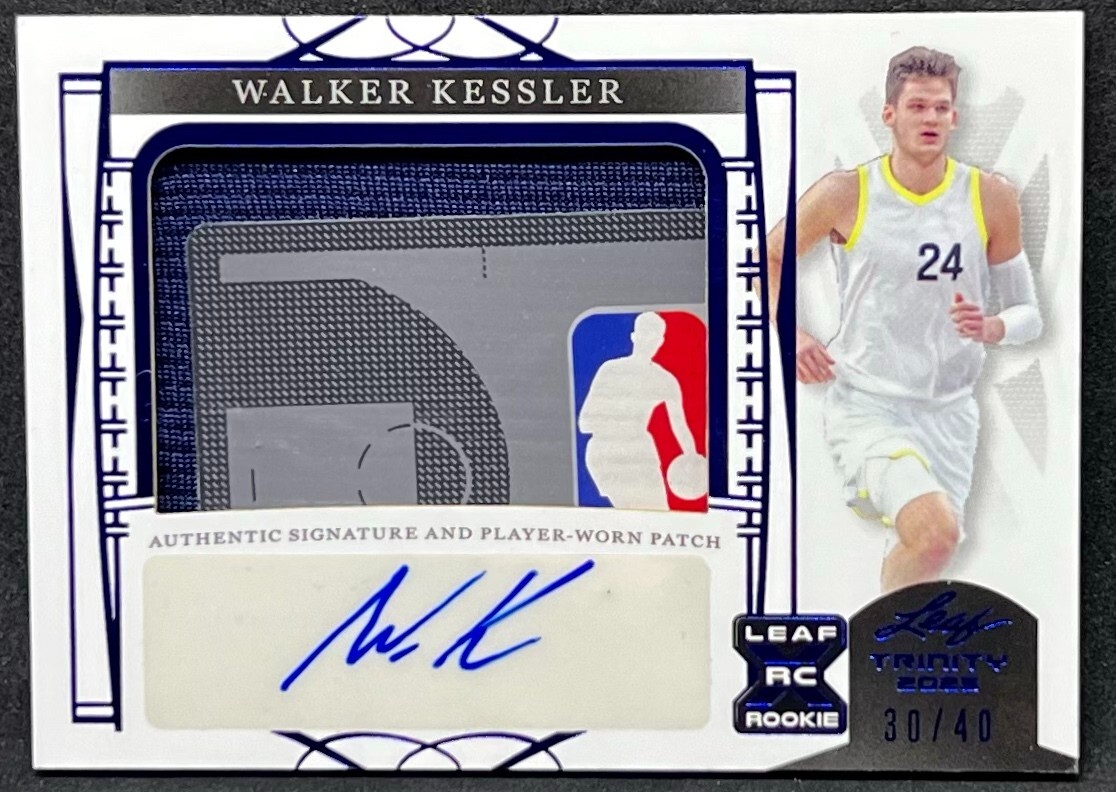 WALKER KESSLER 2022 Leaf Trinity JUMBO NBA LOGOMAN TAG PATCH AUTO RC ...
