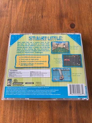 Stuart Little: Big City Adventures CD-ROM Game Jewel Case (PC, 2000 ...