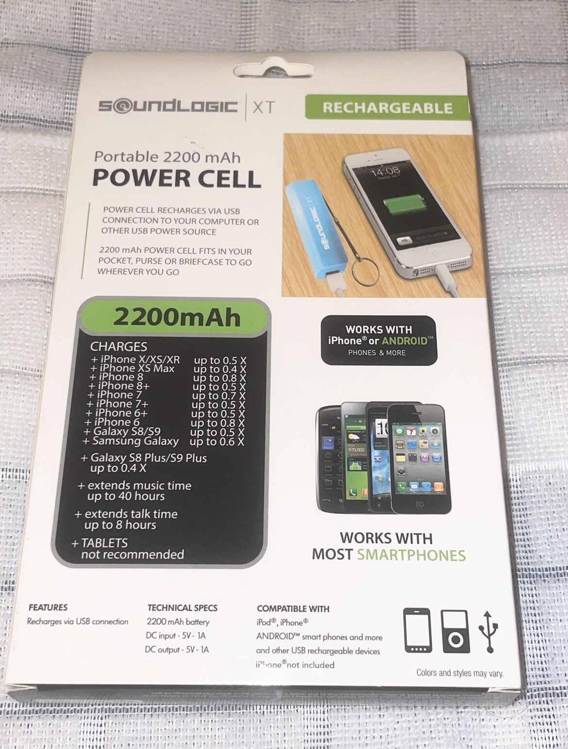 SoundLogic XT 2200 mAh Rechargeable Portable Power Bank | Universal ...