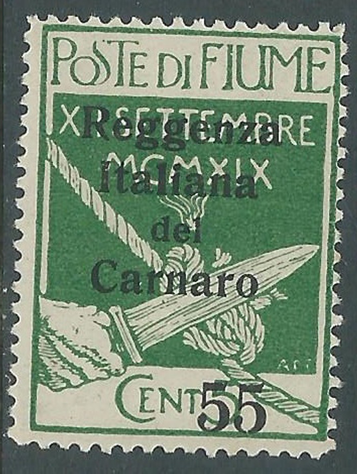 1920 FIUME REGGENZA DEL CARNARO 55 SU 5 CENT MH * - P56-8 | eBay