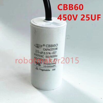 CBB60 Motor Start Capacitor 450V 25UF 25MFD 450VAC For Washer and Dryer ...
