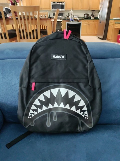 Hurley Kids One and Only Shark Bite Backpack Black Large for sale ...