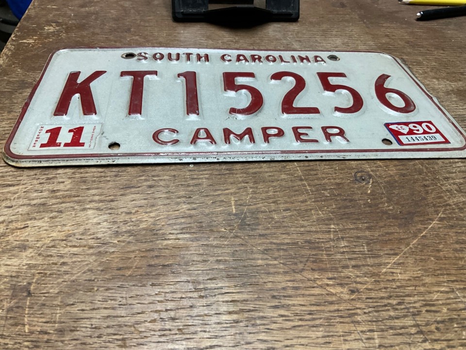 License Plate Vintage South Carolina Camper 1990 KT 15256 Rustic | eBay