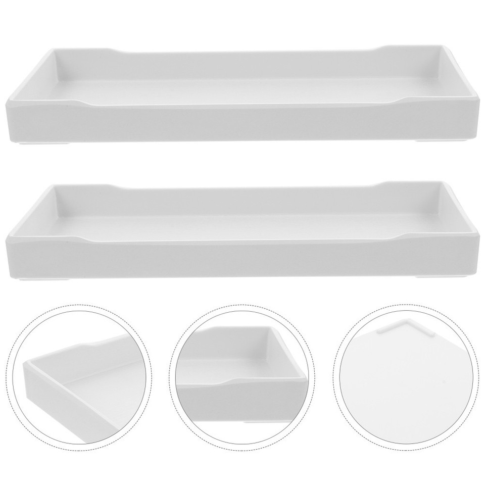 2 Pcs Small Rectangle Serving Dish Appetizer Tray Chip Dip Platter ...