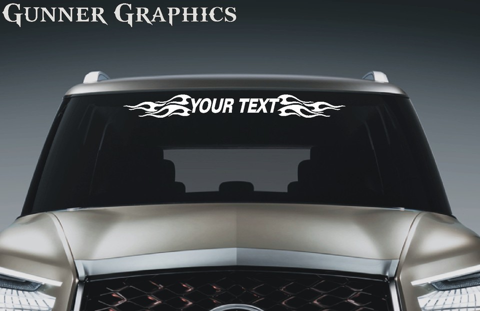Fits Ford F-150 Custom Windshield Decal Flames | eBay