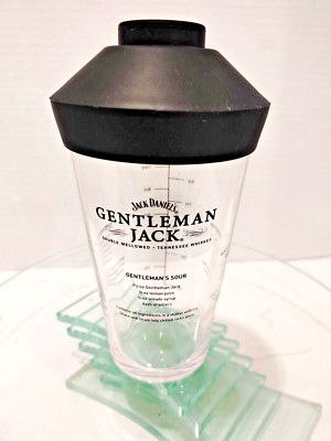 Jack Daniel's Gentleman Jack Shaker Mixer Glass Printed Recipes Lid ...