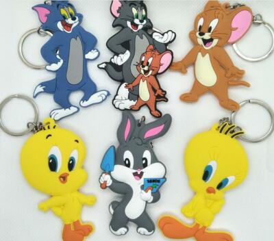 20pcs Tom and jerry mix PVC Keychain Puppet Key Chain Girls boy Keyring ...