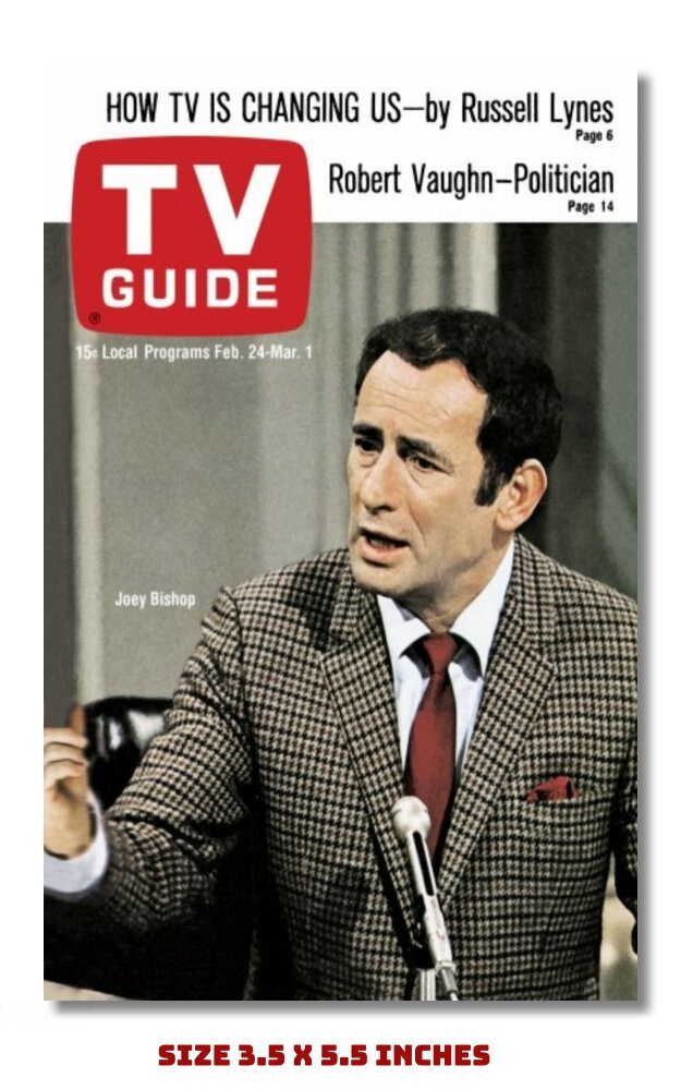 JOEY BISHOP FRIDGE MAGNET 1968 TV GUIDE COVER 3.5 X 5.5 " | eBay