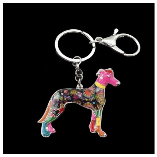 Enamel Dog Keyring - Bag Handbag Charm - Key Chain Ring - Animal Dog ...