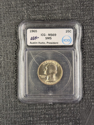 1965 🤯 MS 69 🤯 Special Mint Set SMS Quarter ICG 25c, A. Hutto New White ...