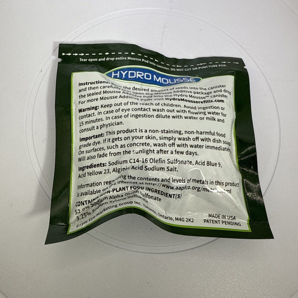 Hydro Mousse Seed Coating Formula Mousse Additive 20g | eBay